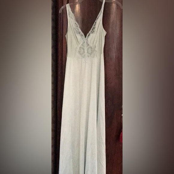 Olga | Intimates & Sleepwear | Olga Long Bodysilk Aqua Night Gown Size ...
